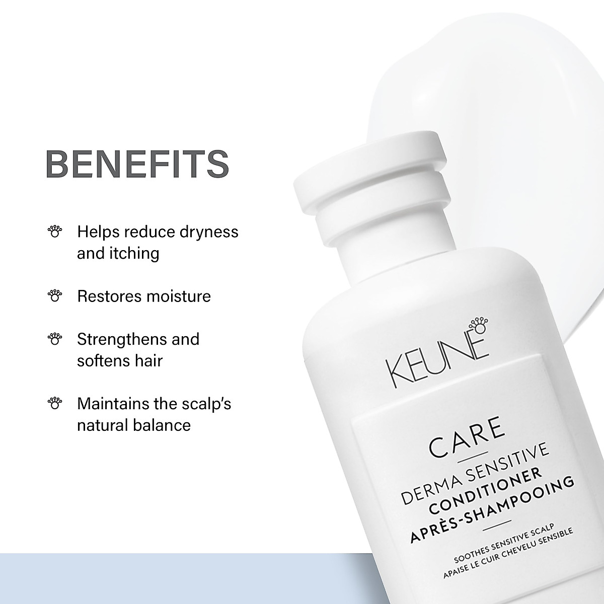 Keune Care Derma Sensitive Conditioner, Soothing & Hydrating Conditioner for Dry Scalp, 8.5 Fl Oz
