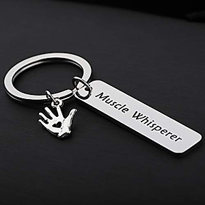 ENSIANTH Massage Therapist Gift Muscle Whisperer With Healing Hand Charm Keychain Gift For Licensed Massage Therapist (Massage Therapist Keychain)