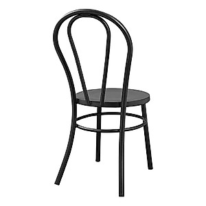 OSP Home Furnishings Odessa Cafe Bistro Metal Dining Chair 2-Pack, Matte Black Finish