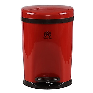 Uumitty 2.6 Gallon Round Step Trash Can, Compact Garbage Bin with Removable Inner Bucket, Small Step On Plastic Recycling Can