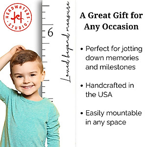 HEADWATERS STUDIO Boho Growth Chart for Wall - Wooden Growth Chart for Kids, Height Chart for Wall, Kids Height Wall Chart, Kids Sizing Chart, Wall Height Chart for Kids - Love Beyond Measure, White