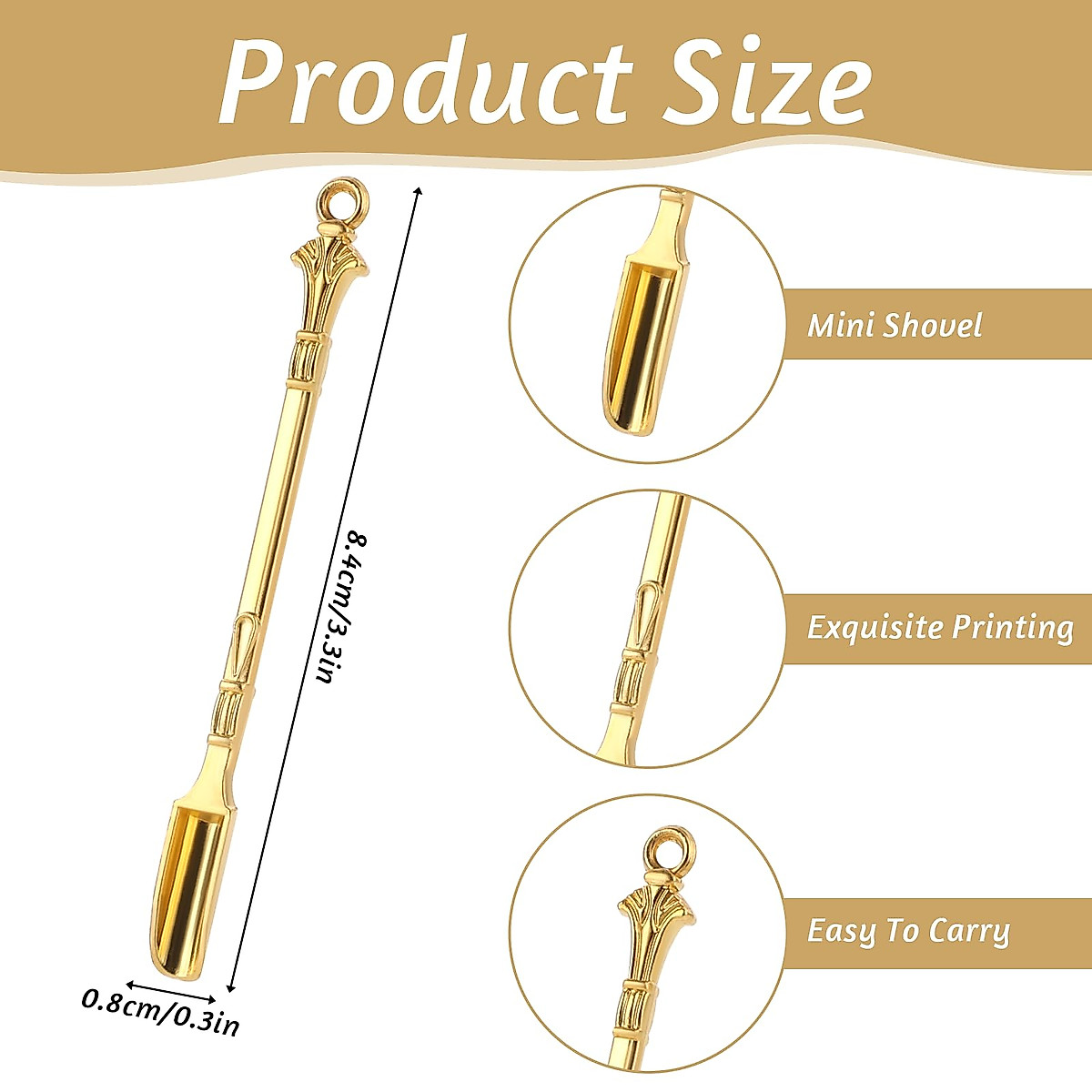 Mini Spoons Set of 4 Mini Shovel Spice Spoon Small Spoons for Spice Tiny Spoons for Powder Small Spice Spoon Mini Spatulas Spoon Small Gold, Silver, Antique Brass, Black Gray Spoons