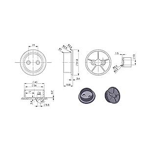 QCAA Heavy Duty Solid Metal Closet Rod Socket Set, 1-3/8'', Matte White, 1 Pair, Made In Taiwan