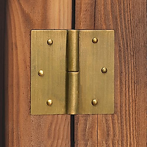 Hardware Philosophy Rounded Corner Brass Hinge 1.77 Inches - Set of 2 - Architectural, Interior Design, Doors, Furniture Cabinet Customization Hardware