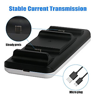 Dual Charger Station for PS5 Controller, Slim Portable Fast Charging Station Charger Dock for PS5/Playstation 5 Controllers with USB C Port Cable
