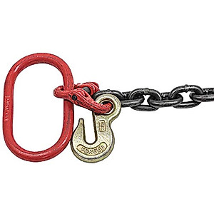 Mytee Products 3/8" x6' G80 15" Long Shank J Hook Tow Chain Recovery w/Eye Cradle Grab Hook - 7100 LBS WLL - Rollback Towing Chain for Car Wrecker Recovery Flatbed Trailers Truck - Towing Equipment