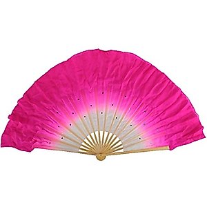 PHONME Decorative Folding Fans Red Dance Shoes 1 Foot 2 Silk Fan Dance Silk Fan Yangko Dance Fan Ethnic Dance Practice Fan Elegant Hand Fans Vintage style (Color : Red)