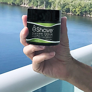 eShave Shaving Cream for Men, White Tea, prevents shaving irritation and razor burn, generates a rich lather for a soft, silky, Smoothest Shave