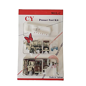 HONEYSEW 11pcs Snap On Presser Feet Set for Most of Standard Low Shank Sewing Machine Brother Singer Babylock.5011L-C