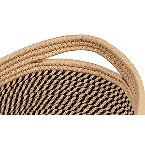 CubesLand Small Cube Shelf Closet Storage Baskets Bins Set 2,Woven Basket for Organizing/Storage, Long-lasting &Skin-friendly Storage Basket Bin,Stylish Room Decor Basket,Camel/Mixed Black Rope Basket