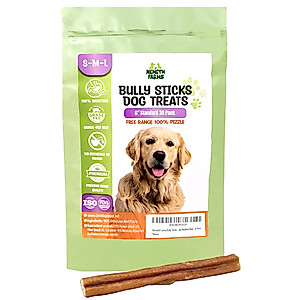 Nemeth Farms Premium European Beef Bully Sticks 6" - 100% Extra Lean Bully Bones Rawhide-Free & Odor-Free Dog Treats for Small, Medium and Large Dogs | Long Lasting Dental Dog Chews - Pack of 30