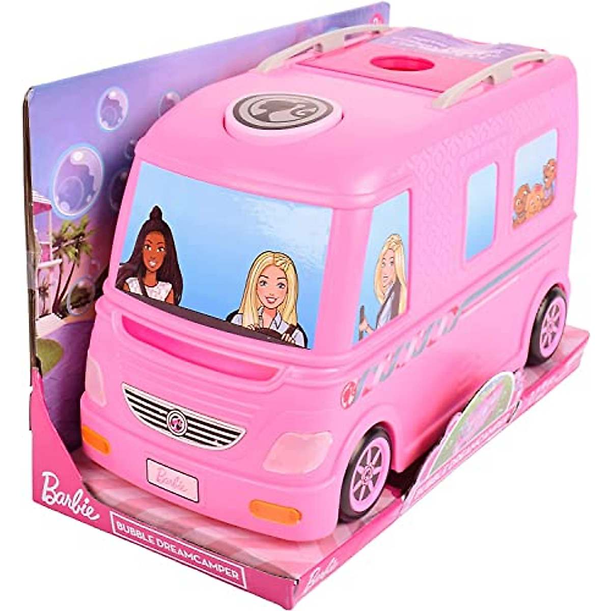 Barbie Dream Camper Bubble Machine | Vehicle Toy with Lights and Sounds for Kids | Bubble Solution Included - Sunny Days Entertainment
