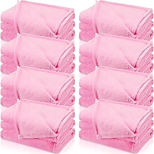 8 Pcs Flannel Fleece Blankets for Kids 40 x 60 Inch Sleepover Soft Throw Blankets 200 GSM Thin Wedding Blankets for Sofa(Pink)