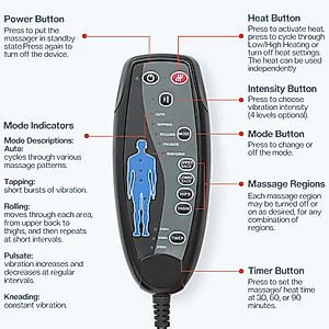 CILI Massage Chair Pad,Back Massage with Heat,Massage Pad with 10 Vibration Motors,30-60-90 Minutes Heating Options,Chair Massager for Office Chair, Massage Chair for Home Office Use (Black)