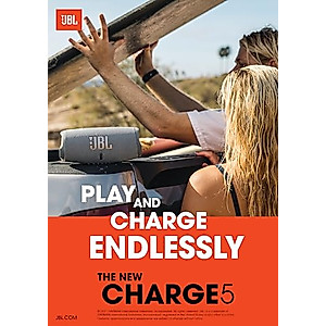 JBL CHARGE 5 - Portable Waterproof (IP67) Bluetooth Speaker with Powerbank USB Charge out, 20 hours playtime, JBL Partyboost (Blue)