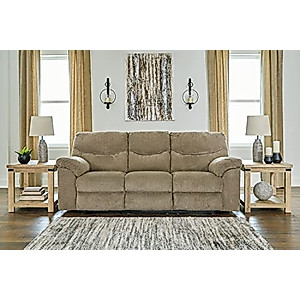 Signature Design by Ashley Alphons Transitional Tufted Reclining Sofa, Light Brown