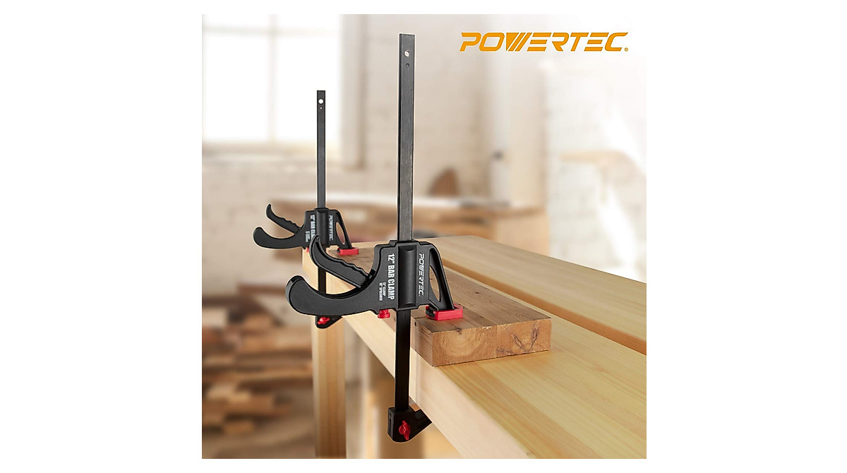 POWERTEC 24 Inch Bar Clamps - Quick One-Handed Setup
