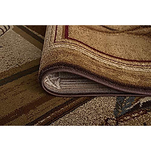 Trout Fishing Novelty Lodge Pattern Ivory Scatter Mat Rug, 2' x 3'