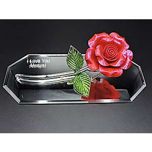 Handmade Glass & Porcelain - Red Rose