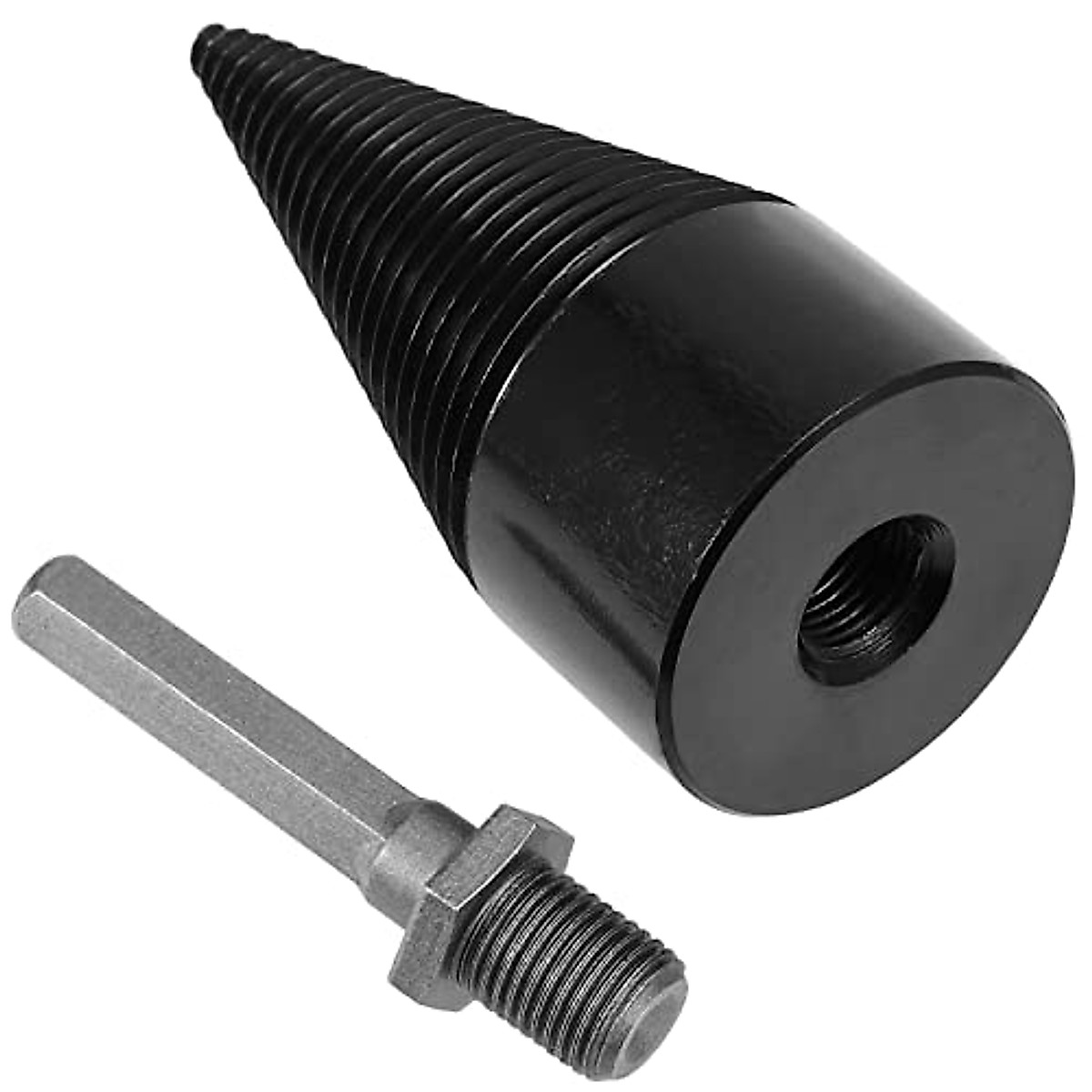 JEUIHAU 2 Pack 42 mm Firewood Log Splitter Drill Bit, Hex Shank Wood Splitter Drill bit, Portable Heavy Duty Drill Screw Cone Driver for Cutting Hickory, Oak, Sycamore, Walnut