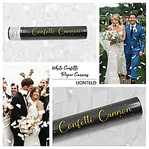 Confetti Cannon White Biodegradable Party Popper 12 Pack Rice Paper Party Poppers Confetti Shooters White Confetti Cannons for Wedding Graduation New Year Eve Celebration Christmas Birthday Party