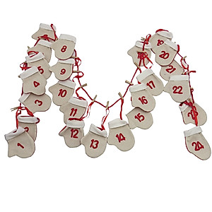 Winter Mitten Christmas Coundown Holiday Garland, Cute Home Decor Christmas Activities for Kids, Style May Vary