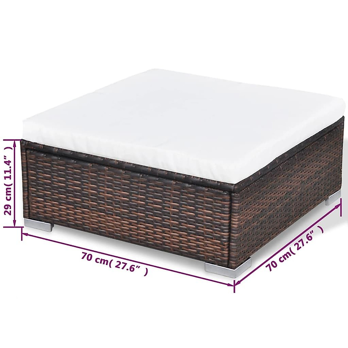 GOLINPEILO 10 Piece Outdoor Patio Furniture Sectional Sofa Set with Cushions & Coffee Table, All Weather Wicker Conversation Set for for Yard,Garden or Poolside, Poly Rattan Brown -AA