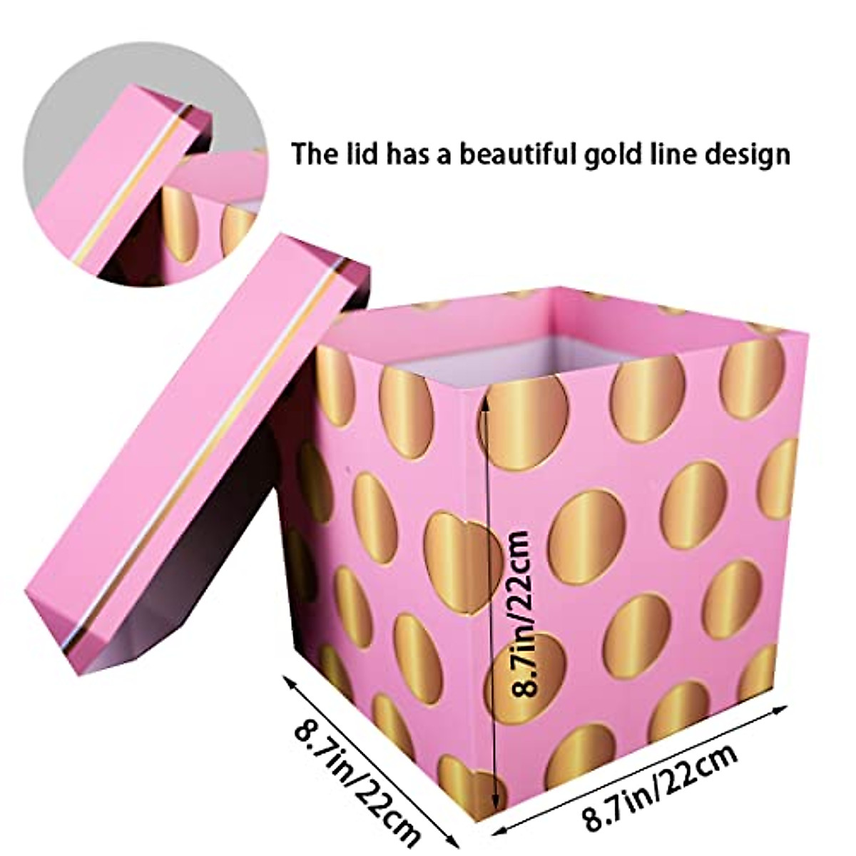 Elephant-package 8" Gift Box with Lid Ribbon (Pink Spot) for Girl Birthday Gift, Party Favor, Baby Showers, Christmas, from