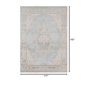 Momeni Rugs Isabella Traditional Medallion Flat Weave Area Rug, 9'3" X 11'10", Blue
