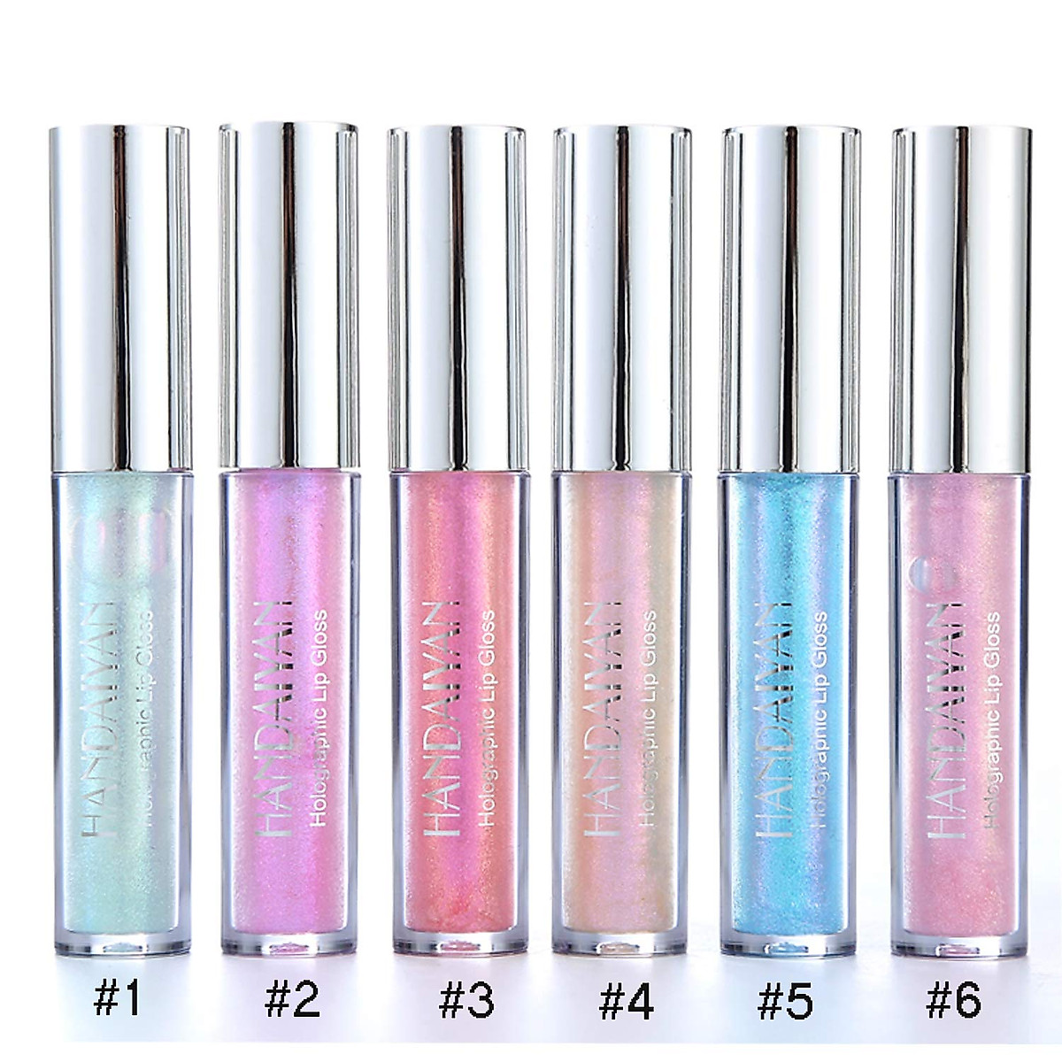 COOSA Glitter Liquid Lipsticks Set 6 color Diamond Shimmer Metallic Lipstick Waterproof Long Lasting Makeup Kit Face Eye Glow Shimmer Shinning Lip Gloss Set