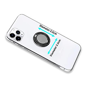 NC Extended Cell Phone Ring Holder Stand, Universal Metal Phone Grip Talk Finger Ring Kickstand Round Support for Magnetic Car Mount Compatible with Smartphone iPhone iPad (Silver)