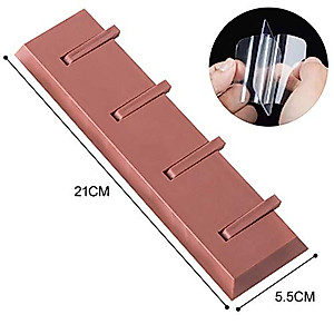 Hoshen 2PCS Non-Punch Hook Bathroom, Towel Rack, Household Wall-Mounted Coat Rack, Plastic Straight Hook - Crimson