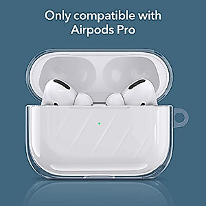 ESR Upgrade Clear Carrying Case for AirPods Pro Case 2019, Air Ripple Protective TPU Cover with Keychain [Won't Affect Wireless Charging] [Visible Front LED] [Dust & Shock-Resistant], Clear