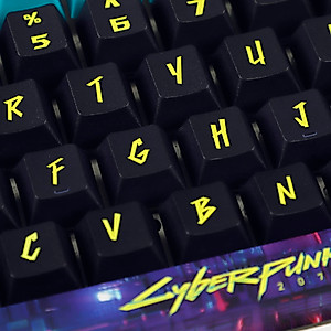 136 Key Cyber Style Cherry Profile Five Side Dye Sub Keycaps PBT Key caps for TKL 61 64 68 75 87 96 104 108 Keychron MX Keyboard