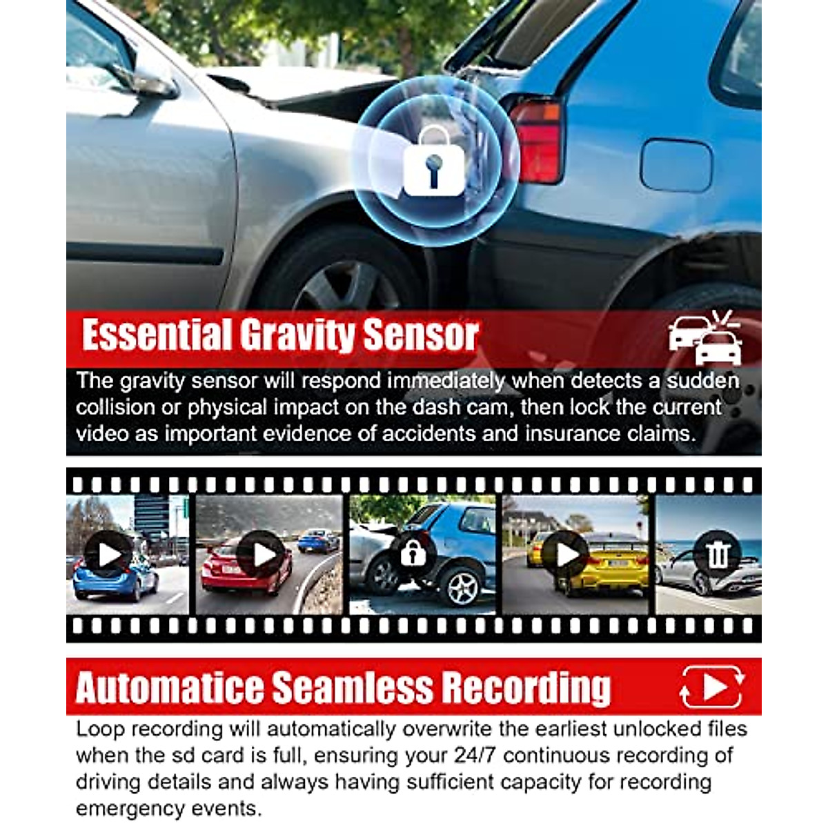 LAMONKE 4K Dash Cam with GPS, Front and Inside Dual 4K/1080P Dash Camera for Cars, Dashcam with WiFi, IR Night Vision Car Camera, 24/7 Recording Parking Mode, G-Sensor, WDR, 256GB Supported