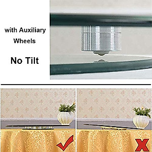 MANG Large Tempered Glass Lazy Susan Round Rotating Turntable Tray Kitchen Dining Table Serving Plate For Family/Birthday Parties, Chinese Restaurant