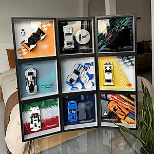 iLuane Display Wallboard for Lego Speed Champions 2 Fast 2 Furious Nissan Skyline GT-R (R34) 76917 Race Car Toy, Adult Collectibles Wall Mount, Home or Office Décor (No Car Included)