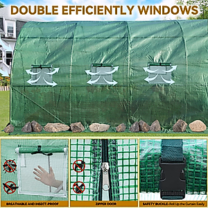 YITAHOME10'x7'x7' Greenhouses Large Walk-in Green House Heavy Duty Tunnel Green Houses Outdoor Portable Plant Gardening Upgraded Galvanized Steel Frame Zipper Doors 5 Crossbars Garden