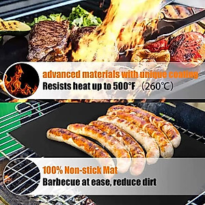 liboyixi Grill Mat Set of 5-Non-Stick BBQ Grill Mats, Reusable, and Easy to Clean - Works on Electric Grill Gas OutdoorCharcoal BBQ，Baking Mats - 15.75 x 13-Inch, Black