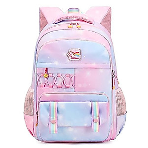 KIDNUO Girls Backpack 15.6 Inch Laptop School Bag Cute Kids Kindergarten Elementary Backpacks Middle Schoolbag Large Bookbags for Women Teens Students Anti Theft Travel Daypack (Pink)