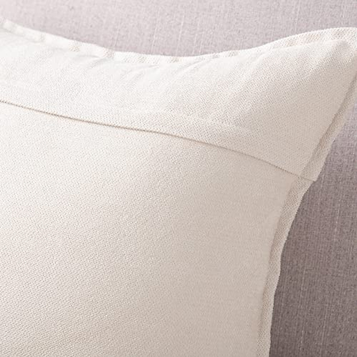 MADIZZ Set of 2 Short Chenille Throw Pillow Covers 20x20 Inch Ivory Soft Decorative Cushion Cover for Sofa Bedroom Pillow Shell