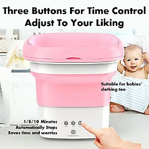 FlexiWash Portable Washing Machine, Mini Washing Machine with 3 Modes Deep Small Foldable Bucket Washer for Camping, RV, Travel, Small Spaces, Lightweight and Easy to Carry