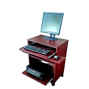 Narrow Computer Laptop desk w/sliding printer shelf - 24" W S2326