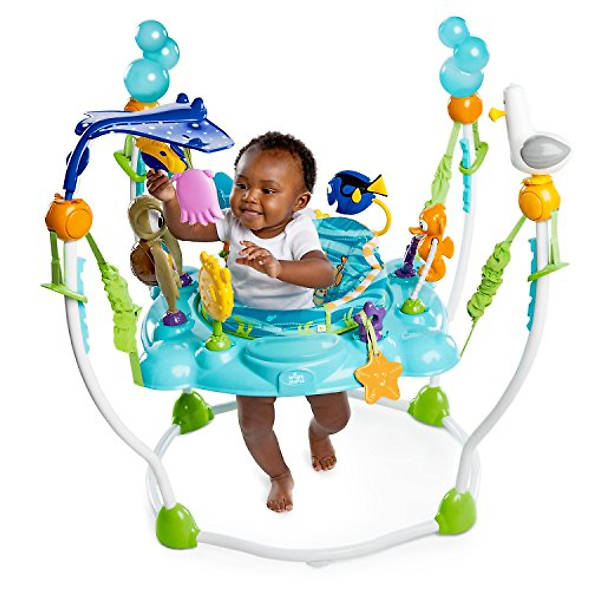 Bright Starts Disney Baby Finding Nemo Sea of Activities Baby Activity Center Jumper with Interactive Toys, Lights, Songs & Sounds, 6-12 Months (Blue)
