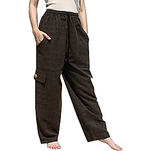 RaanPahMuang Working Cargo Pant 4 Pockets 100% Cotton Comfy Fit Side Leg Pockets, XX-Large, Chenamai Brown