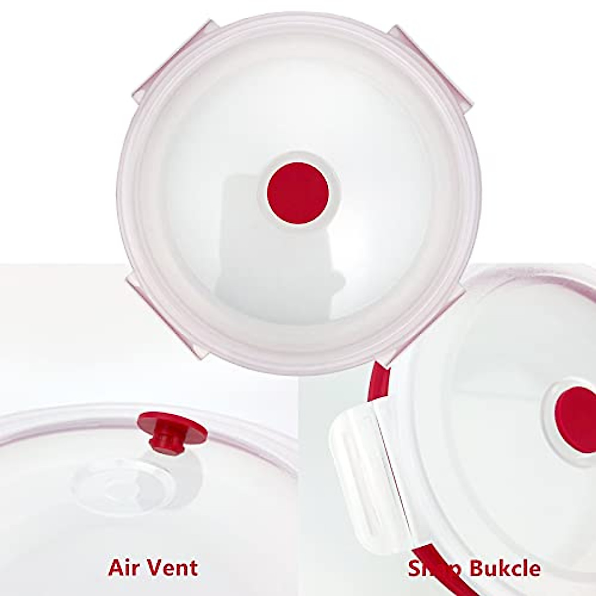 CARTINTS Reusable Collapsible Bowls for Camping, Silicone Food Grade Storage Containers, Silicone Lunch Containers for Microwave, Freeze or Store, Leakproof, Set of 4,Red