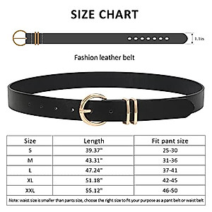 XZQTIVE 3 Pack 2Pack Women Belts For Jeans Dresses Pants Ladies Leather Waist Belt with Gold Buckle
