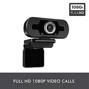 AAKULU Webcam with Microphone,1080p HD Webcam Streaming Computer Web Camera USB Cable for PC Laptop Desktop Video Calling,Conferencing on line Classes Black