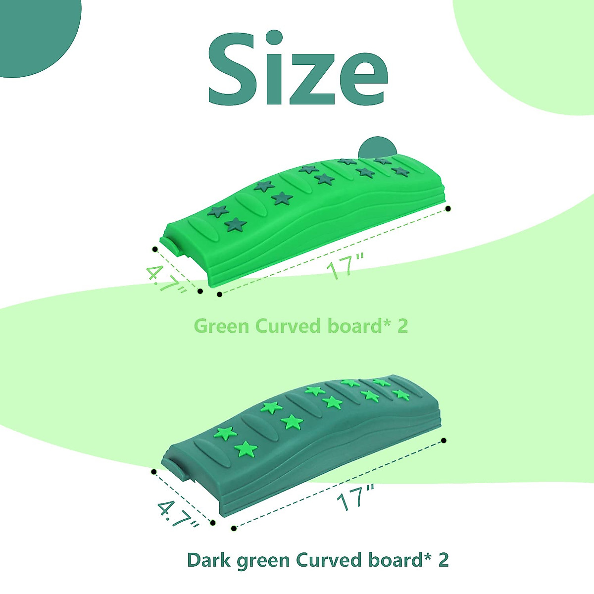 monleelnom Children's Outdoor Wave-Shaped Balance Beam Stepping Stones Children's Obstacle Course Five-Star Pattern Non-Slip Texture The Bottom is Equipped with Non-Slip mats (4CS)