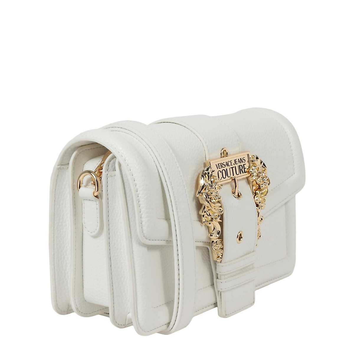 Borsa A Spalla Versace Jeans Couture In Pelle Vegana Bianca